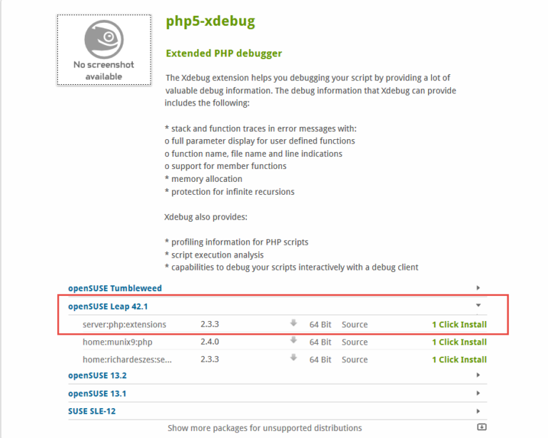 Tips And Tricks Installing Php Xdebug On Opensuse From Existing Repo Sk Scratchpad
