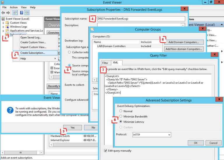 How-to : Windows Event Collector: DNS Event Log Forwarding | SK Scratchpad